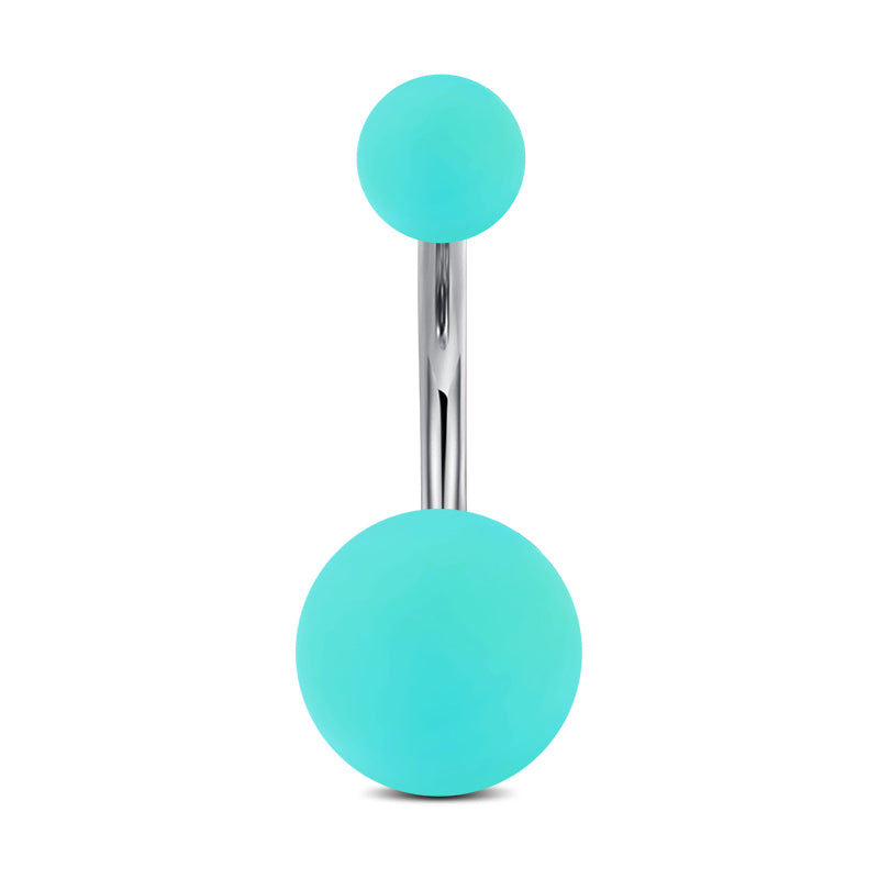 Rubber Paint Acrylic Ball Surgical Steel Belly Button Ring 14G Navel ...
