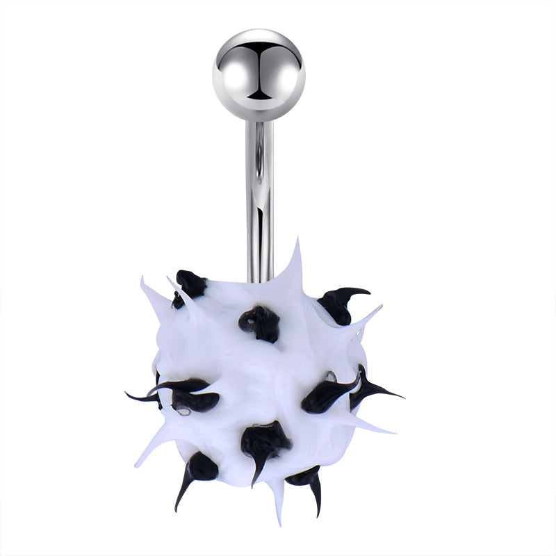 14G Surgical Steel Belly Button Ring Rubber Soft Ball End Funny Navel ...