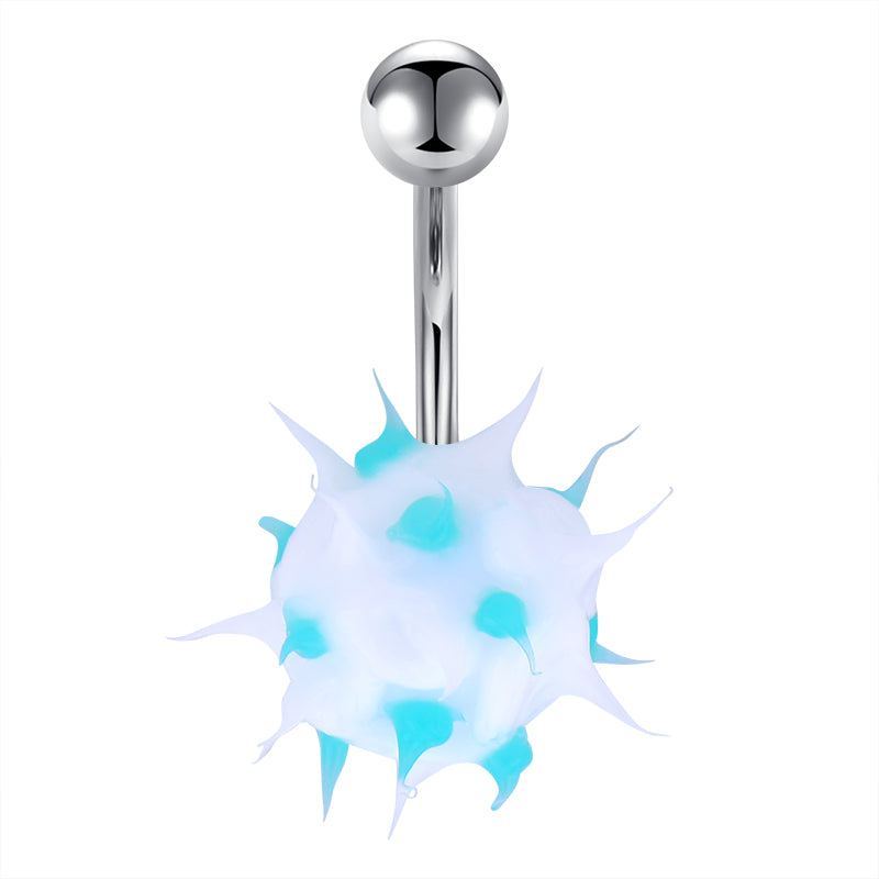 14G Surgical Steel Belly Button Ring Rubber Soft Ball End Funny Navel ...