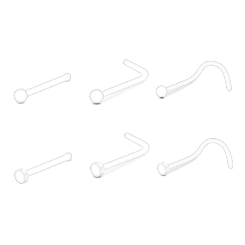 22g 20g 18g Plastic Nose Studs Retainer 10pcs - BodyJewelryForYou.com ...