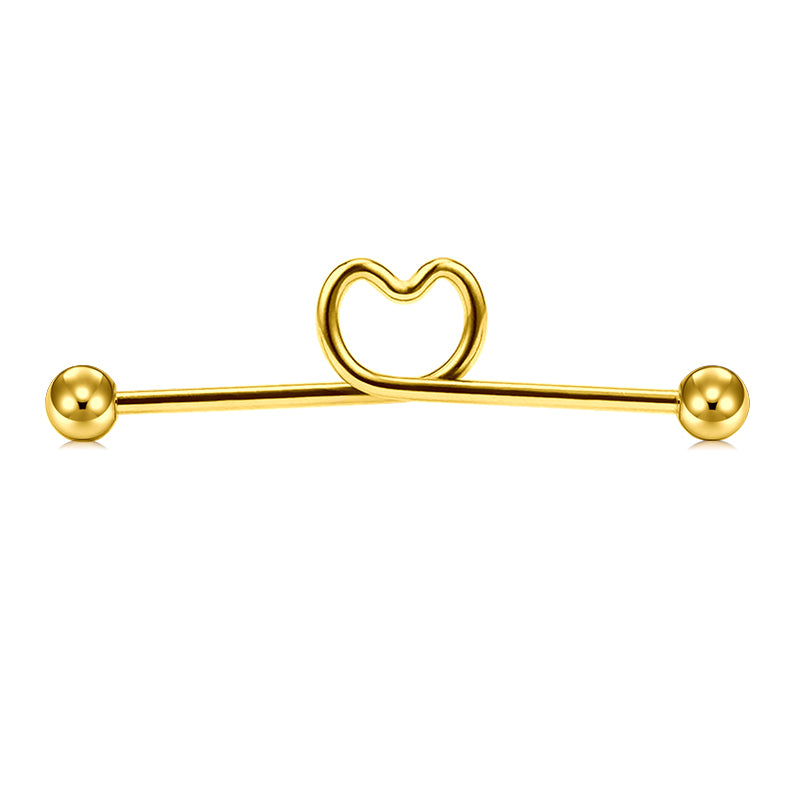 Stainless Steel Industrial Barbell Piercing with four colors 14G 38mm ...